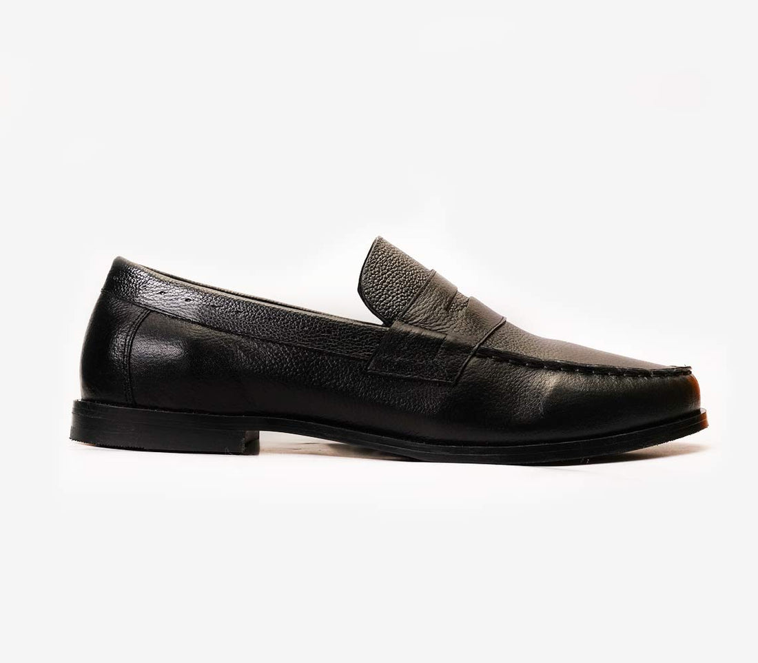 Piel Cuero Handmade Leather Slip-On Shoes Black