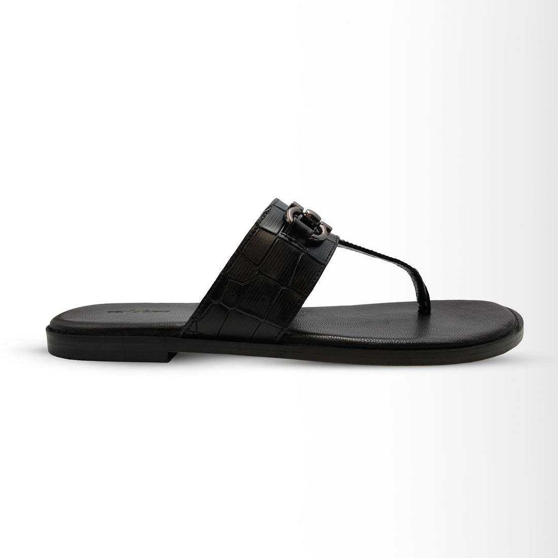 Piel Cuero Men's Handcrafted Black Leather Slippers